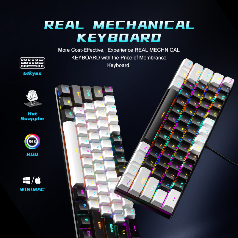 BD61 Rainbow/RGB lighting Mechanical keyboard – ZIFRIEND Gaming