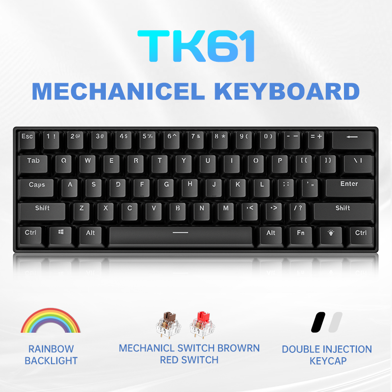 TK61 60% RGB USB wired Swappable Switch Gaming Mechanical Keyboard ...