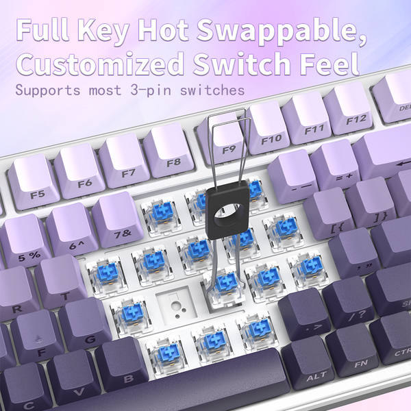 ZT99 PBT Translucent keycaps Gsaket framework hot-swap USB RGB Led Bac ...