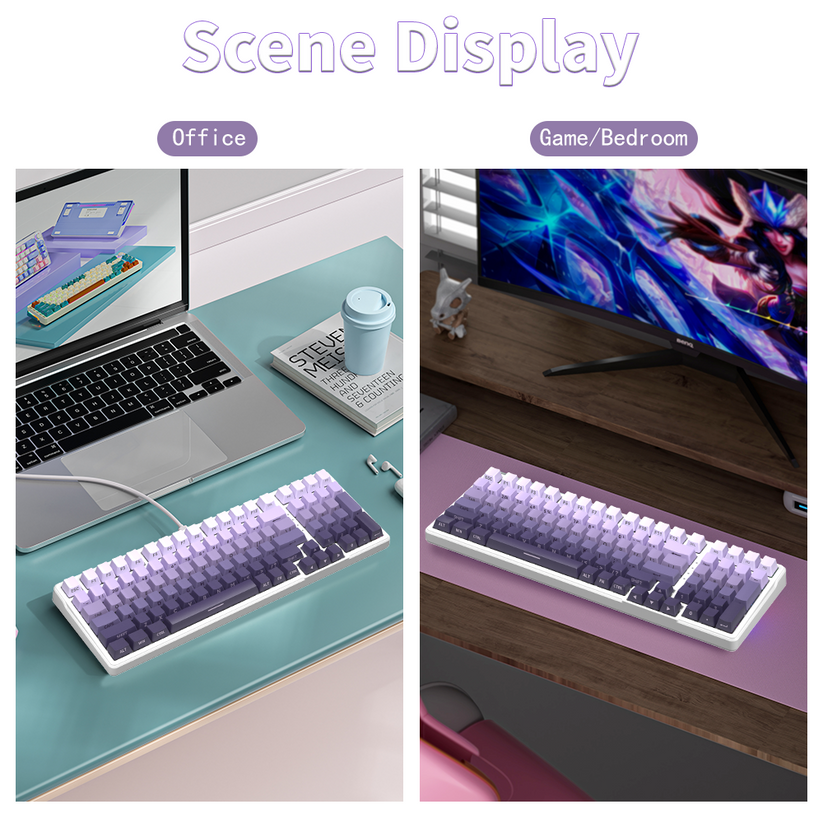 ZT99 PBT Translucent keycaps Gsaket framework hot-swap USB RGB Led Bac ...