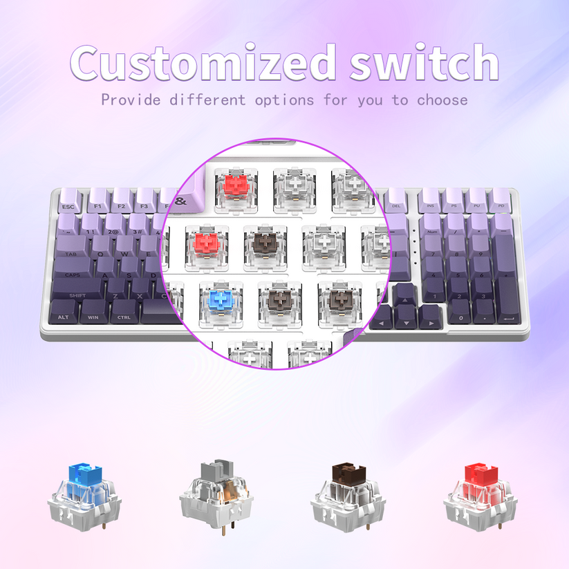 ZT99 PBT Translucent keycaps Gsaket framework hot-swap USB RGB Led Bac ...