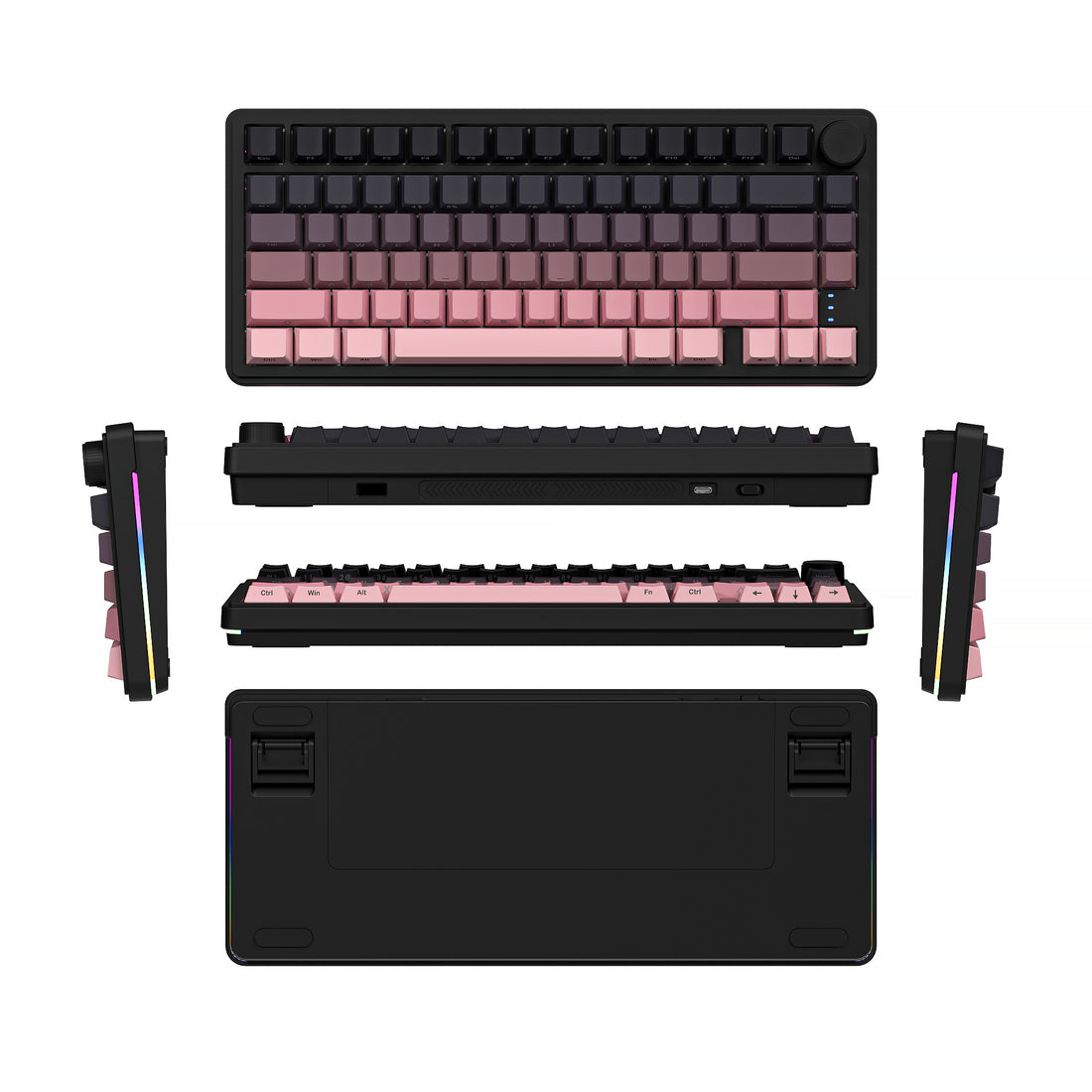 RX75( Tri-mode 4000mA battery ) 80KEYS Hot-Swappable Switch PBT Keycap ...