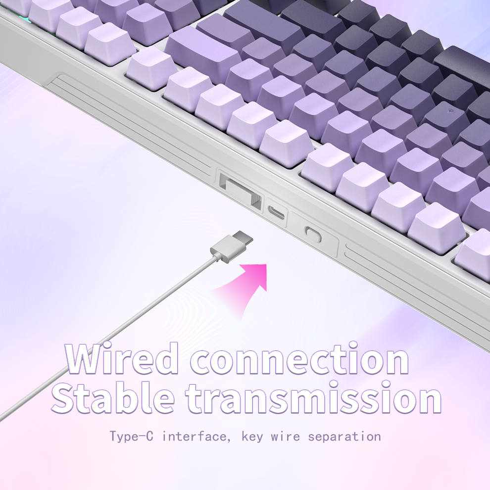 ZT99 PBT Translucent keycaps Gsaket framework hot-swap USB RGB Led Bac ...