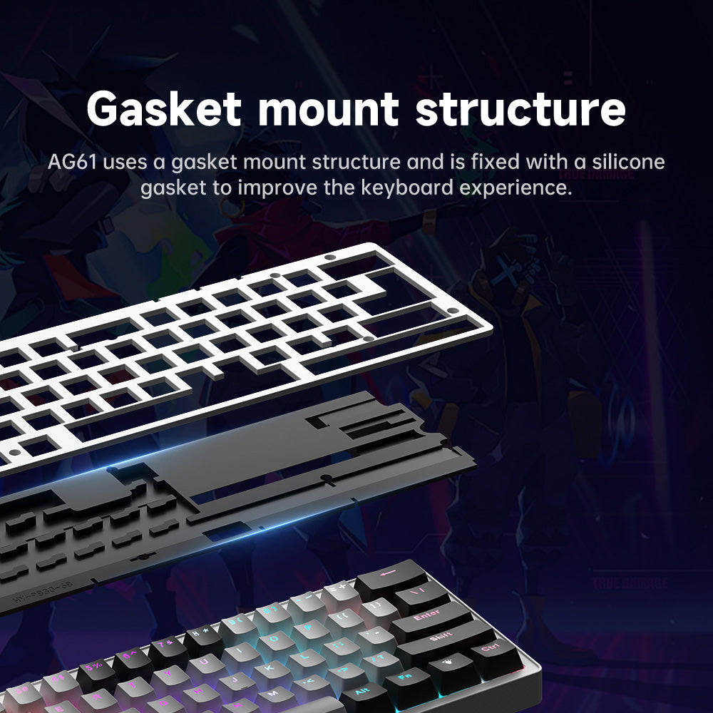 AG61 Gasket Side RGB streamer Mechanical Keyboard – ZIFRIEND Gaming