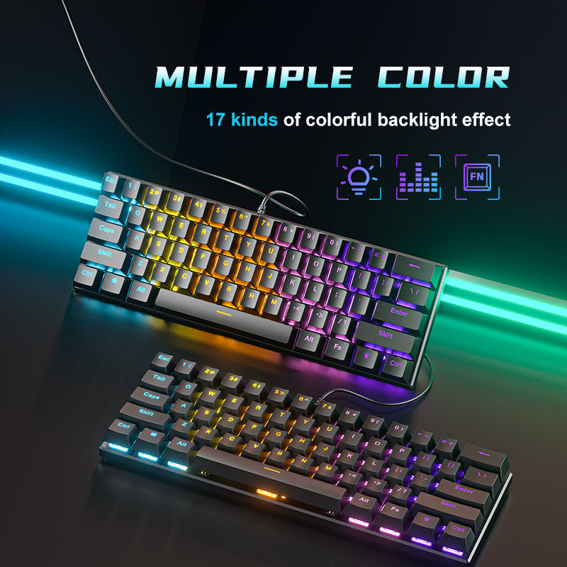 BD61 61 keys Rainbow lighting Swappable Switch Mechanical keyboard ...
