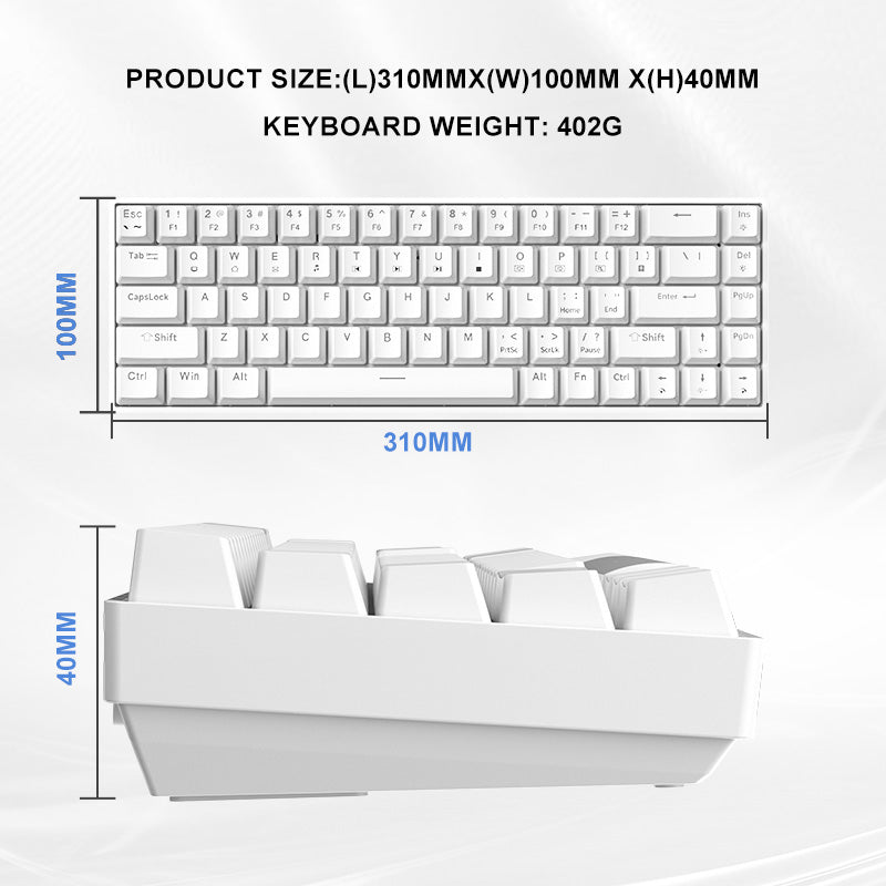 TK68 Black 68Keys RGB Backlit N-key rollover Wired Mode Plug and Play ...